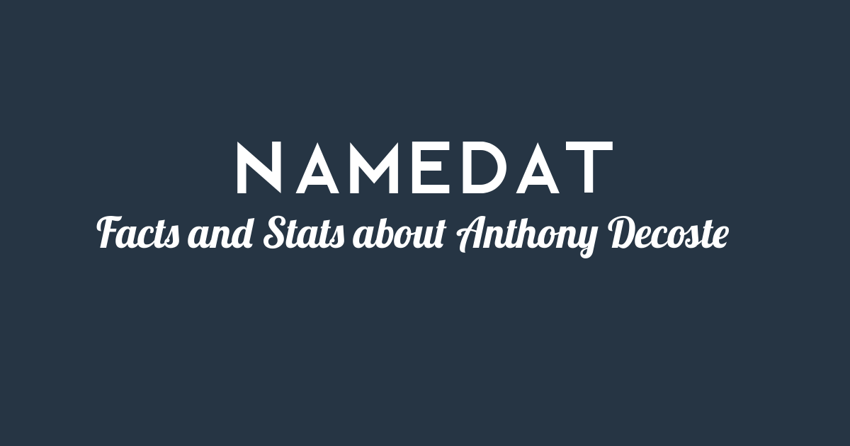 Anthony Decoste: Background Data, Facts, Social Media, Net Worth and more!
