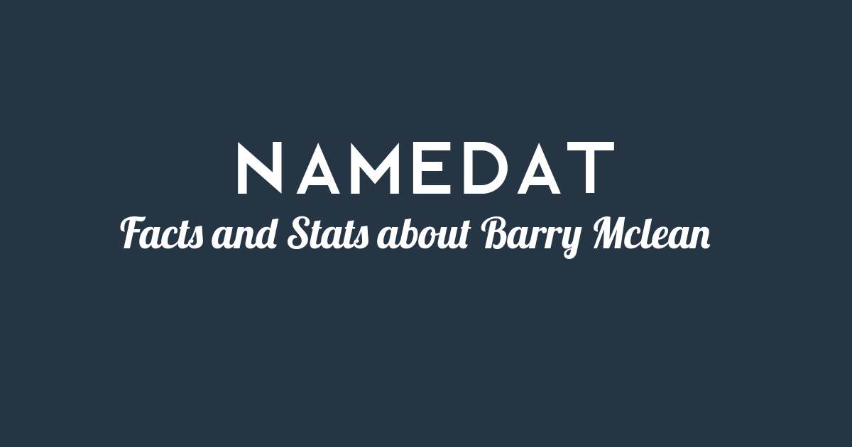 Barry Mclean: Background Data, Facts, Social Media, Net Worth and more!