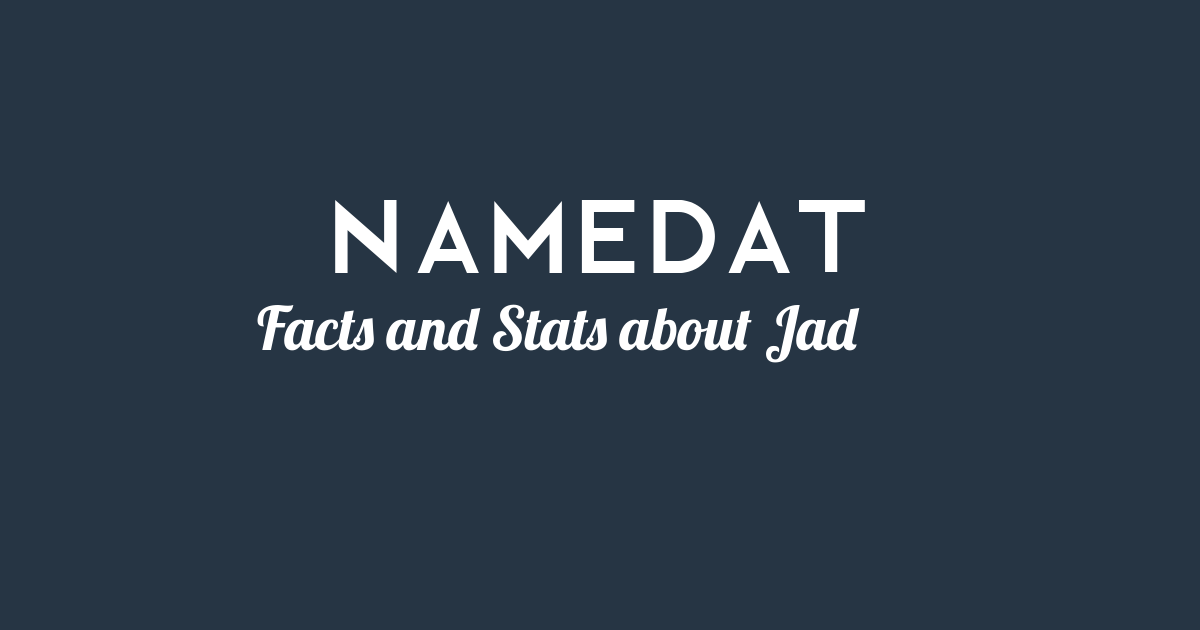 Jad (first name): Background Data, Facts, Net Worth and more!
