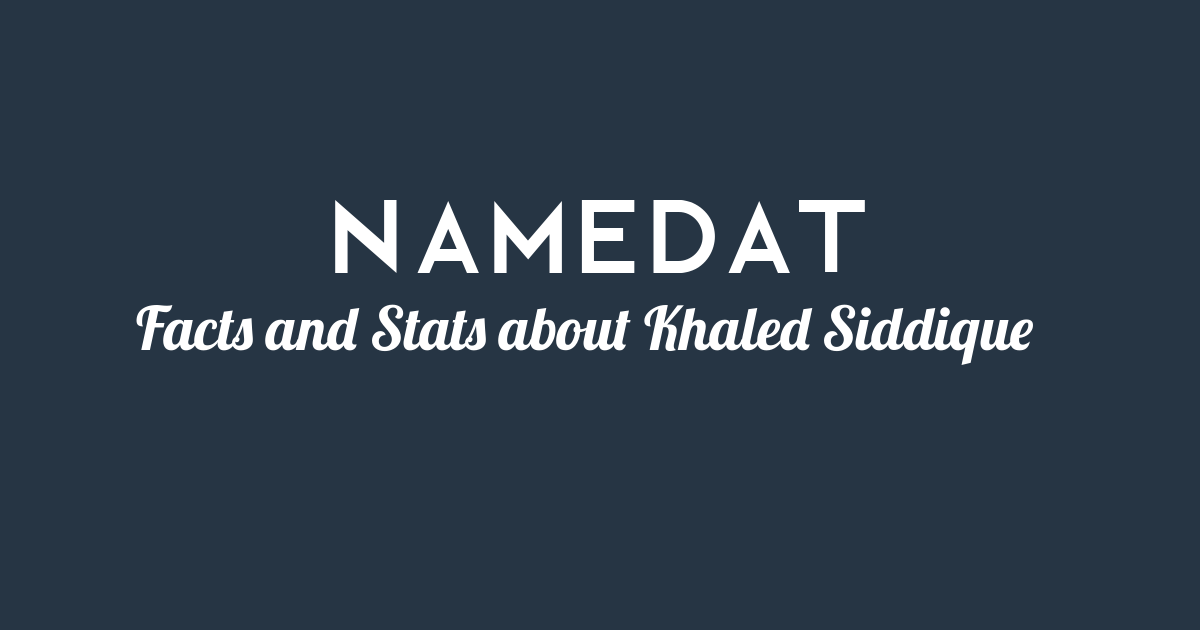 Khaled Siddique: Background Data, Facts, Social Media, Net Worth and more!