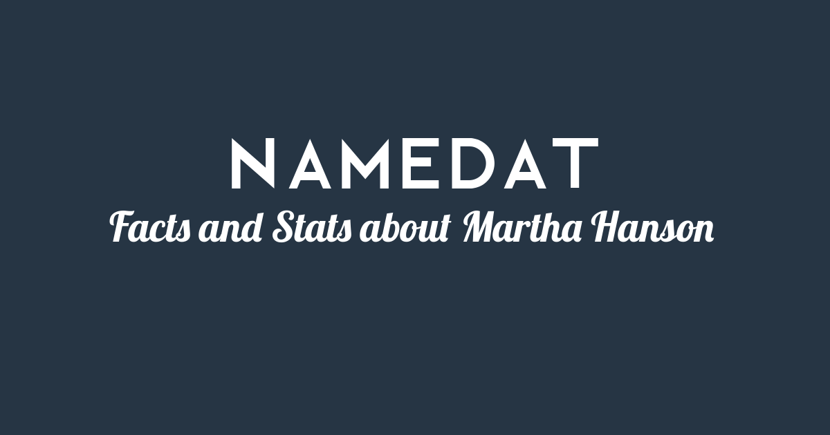 Martha Hanson: Background Data, Facts, Social Media, Net Worth and more!
