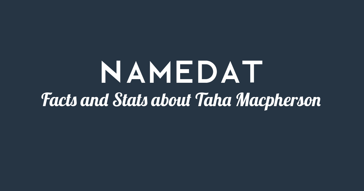 Taha Macpherson: Background Data, Facts, Social Media, Net Worth and more!