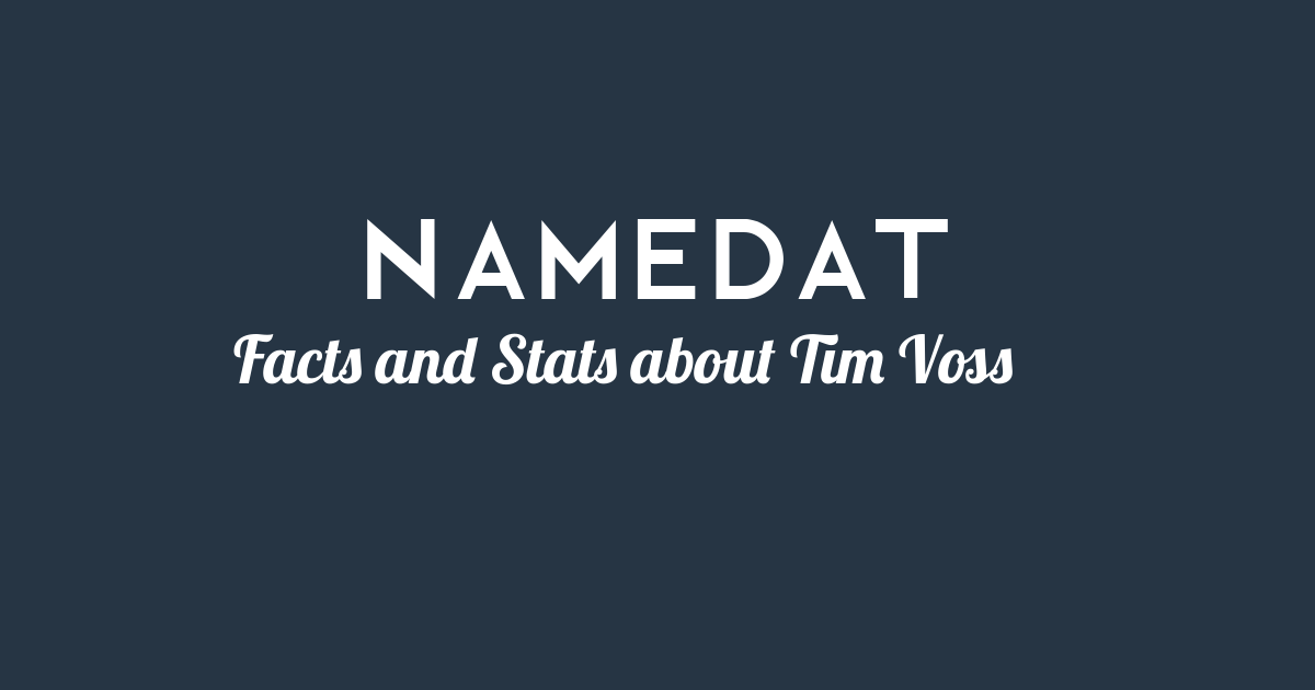 Tim Voss: Background Data, Facts, Social Media, Net Worth and more!